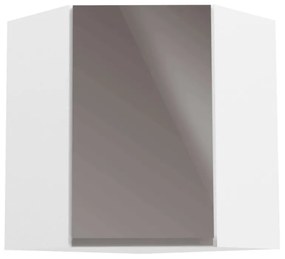 Horní rohová kuchyňská skříňka G60N Aurellia (bílá + lesk šedý). 1015806