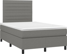Box spring postel s matrací tmavě šedá 120x200 cm textil 3141842