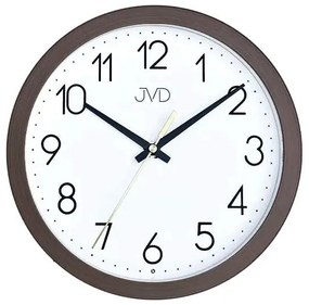 JVD Nástěnné netikající tiché hodiny JVD HA229.2 se senzorem stmívání v imitaci dřeva