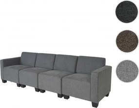 Modulární 4místná rozkládací pohovka Lyon, látka/textil ~ šedá