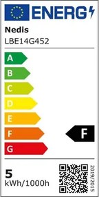 Nedis LED žárovka E14 / G45 / 4.9 W / 470 lm / 2700 K / Teplá bílá / M
