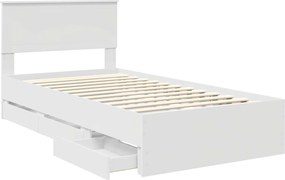 Rám postele se zásuvkou Bílá 100 x 200 cm Inženýrské dřevo 3410735
