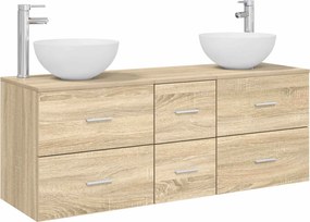 Sada koupelnových skříněk 3 ks Dub sonoma 49,5 x 35 x 63 cm 3405797