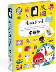 JANOD Magnetická knížka Magnetibook Hodiny / 75 magnetek / od 3 let