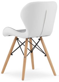 Šedo-bílá židle LAGO z eko kůže