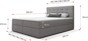 Manželská postel 180x200 s úložným prostorem STIG 2 - antracit