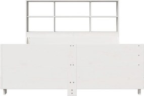 Postel s knihovnou bez matrace bílá 160 x 200 cm masivní dřevo 3323801