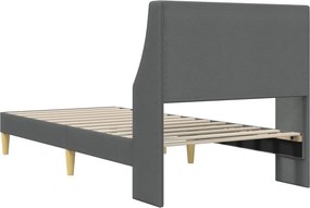Rám postele s čelo Tmavě šedá 90 x 190 cm Textil 3414660