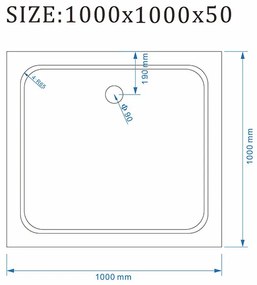 BPS-koupelny Čtvercový sprchový kout HYD-SK93C 100x100 chrom/transparent + vanička HYD-SSV-ST06A černá