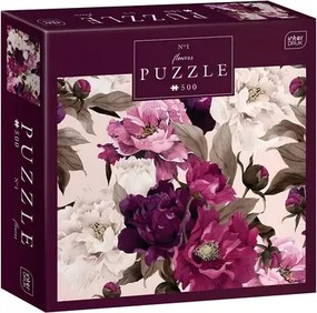 INTERDRUK Puzzle Flowers: Pivoňky / 500 dílků / 47 x 33 cm