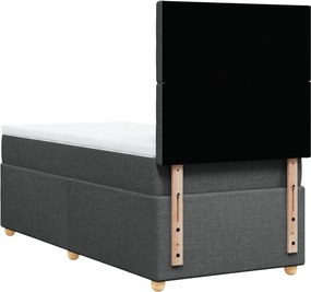 Box spring postel s matrací tmavě šedá 90x200 cm textil 3291178