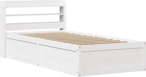 Rám postele s čelem bílý 75 x 190 cm masivní borovice 3307108