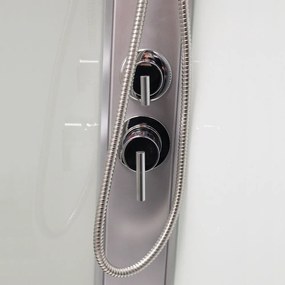 Mereo Sprchový box, čtvrtkruh, bez stříšky, s vaničkou R550, satin ALU, sklo Point, zadní stěny bílé 1000 x 1000 mm