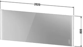 Duravit XViu - Zrcadlo s osvětlením, Icon verze, 2020x40 mm, černá matná XV70490B2B2