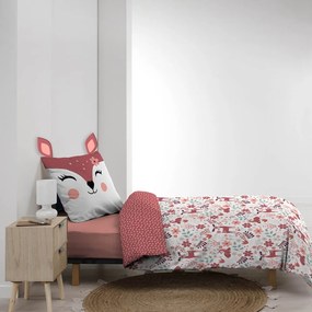 Bílé/růžové bavlněné dětské povlečení na jednolůžko 140x200 cm Bichette – douceur d'intérieur