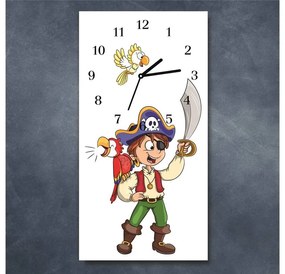 Nástěnné hodiny obrazové na skle dětské - Pirát