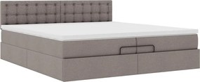 Osmanský rám postele s matracíes taupe 200x200cm textil 3312503