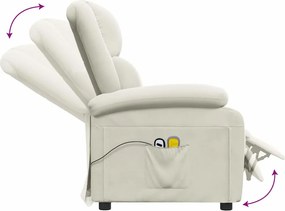 Elektrické masážní křeslo krémové samet 3098413