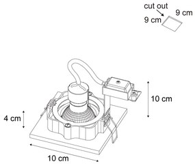 Sada 6 moderních zapuštěných bodových světel béžová GU10 50mm otočná a naklápěcí - Qure