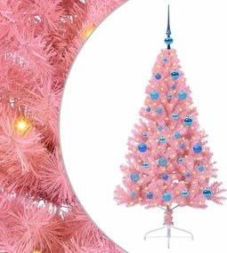 Umělý osvětlený vánoční stromeček Růžová 150 cm PVC 3397070