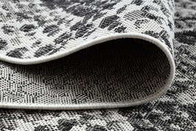 Dywany Łuszczów, Kusový koberec Sion Sisal Snake`s skin 22162 ecru/black – na ven i na doma, 80x150, šedá, chodba / předsíň