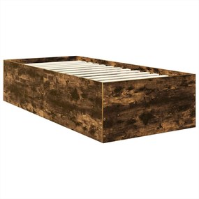 Rám postele s čelo Kouřový dub 75 x 190 cm Kompozitní dřevo 3408631