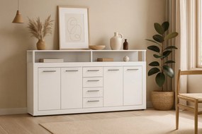 Komoda Luna 190 cm bílá