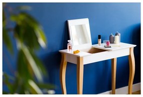 Růžový toaletní stolek se zrcadlem Ragaba Dressing Table, délka 65 cm