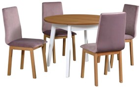 Jídelní stůl OSLO 4 + doprava zdarma deska stolu přírodní buk, podstava stolu bílá, nohy stolu bílá