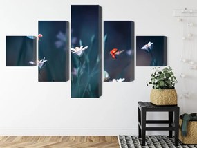 Vícedílný obraz Berušky A Květy V Makro Měřítku Nedostatek Nedostatek Plátno Canvas 250x150