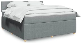 Box spring postel s matrací světle šedá 180 x 200 cm textil 3287528