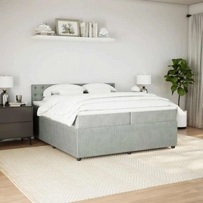Box spring postel s matrací světle šedá 200x200 cm samet 3287842