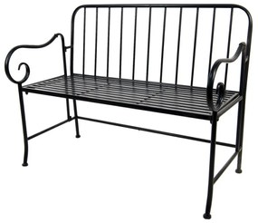 Černá kovová venkovní lavice Loes – 104x57x83 cm