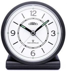 PRIM Rádiem řízený budík s plynulým chodem PRIM Alarm Gentleman - černobílý - II. jakost C01P.3798.9000.IA