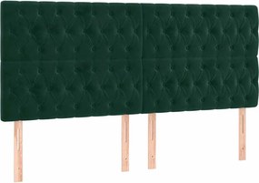 Čelo postele tmavě zelené 180x7x118/128 cm sametové 3116731