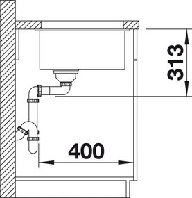 Granitový dřez Blanco SUBLINE 320-U jasmín s excentrem 513403