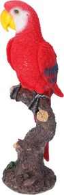 Papoušek na pařezu – červený 38 cm