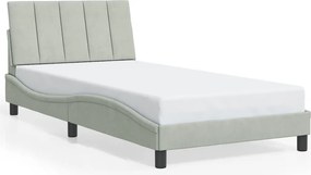 Rám postele bez matrace Hanko světle šedá 100 x 200 cm samet 3207831