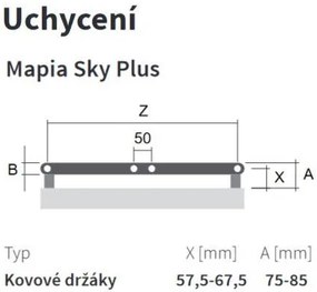 Isan Mapia Sky Plus 1720 x 600 mm koupelnový radiátor bílý