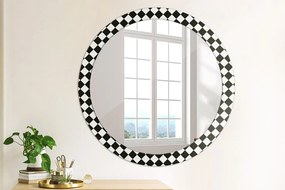 Kulaté dekorativní zrcadlo Šachový stůl fi 90 cm