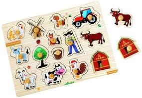 2Kids Toys Dřevěné puzzle Farma 14 dílků