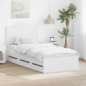Rám postele se zásuvkou Bílý 90 x 200 cm Inženýrské dřevo 3413450
