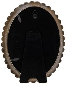 Stříbrný oválný fotorámeček s kuličkami Blokfer – na fotografii o rozměru 10x15 cm