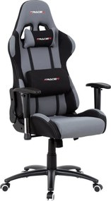 Kancelářská židle houpací mech., kovový kříž, šedá látka – opěrák 90°–180° Šedá