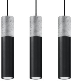 Sollux Lighting Závěsné svítidlo BORGIO 3L Černá