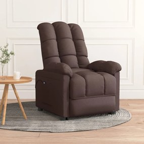 Elektrické polohovací křeslo tmavě hnědé textil 3073753