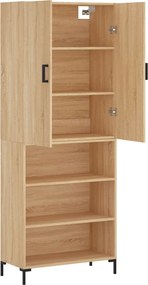 vidaXL Skříň highboard 69,5 x 34 x 180 cm kompozitní dřevo [3196070] Barva: bílá s vysokým leskem