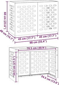 vidaXL Ochrana klimatizace Rezavá 90 x 40 x 60 cm [865896]