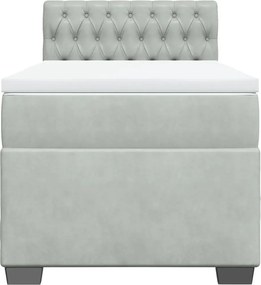 Box spring postel s matrací světle šedá 90x200 cm samet 3288516