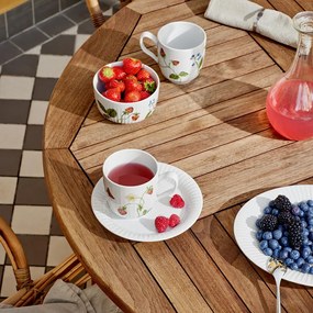 KÄHLER Porcelánový hrnek Hammershøi Summer Berries 330 ml, červená barva, modrá barva, bílá barva, porcelán